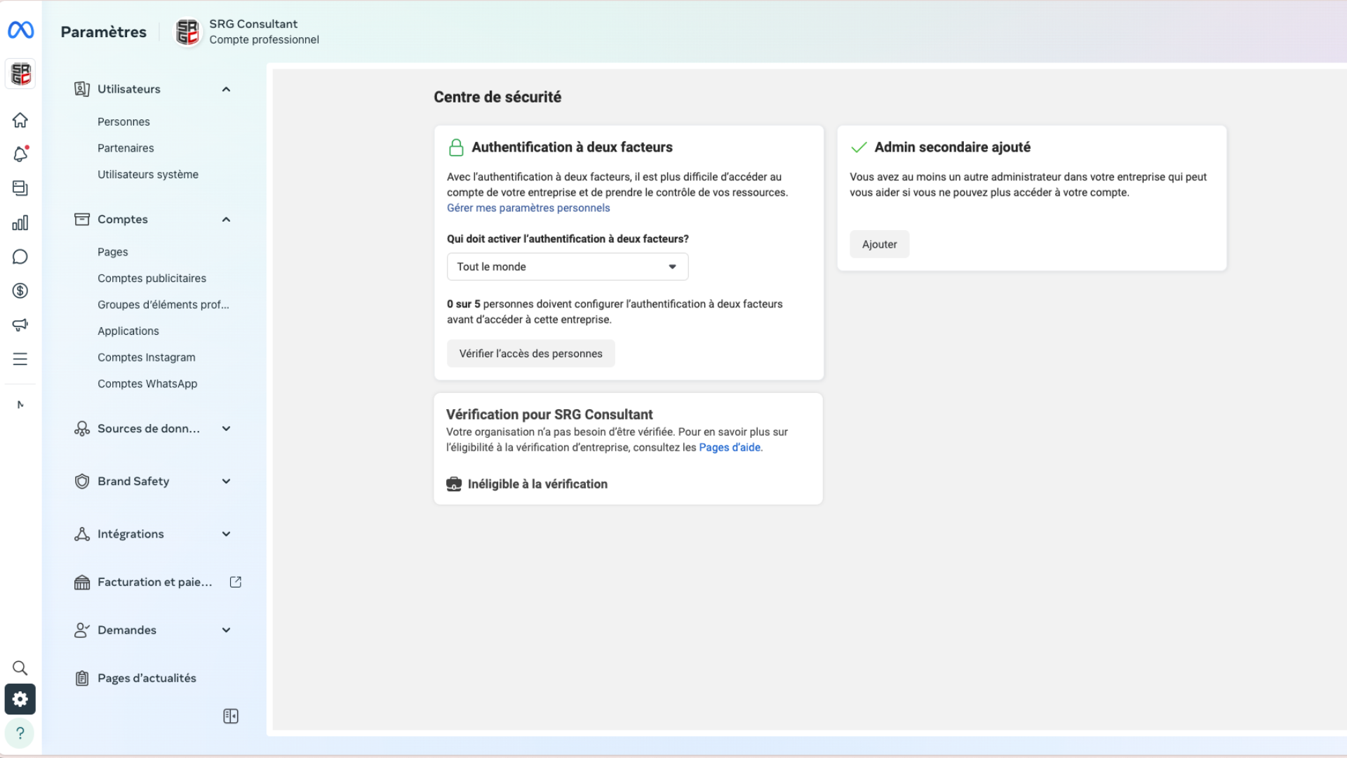 Comment sécurisé son META BUSINESS SUITE | SRG Consultant